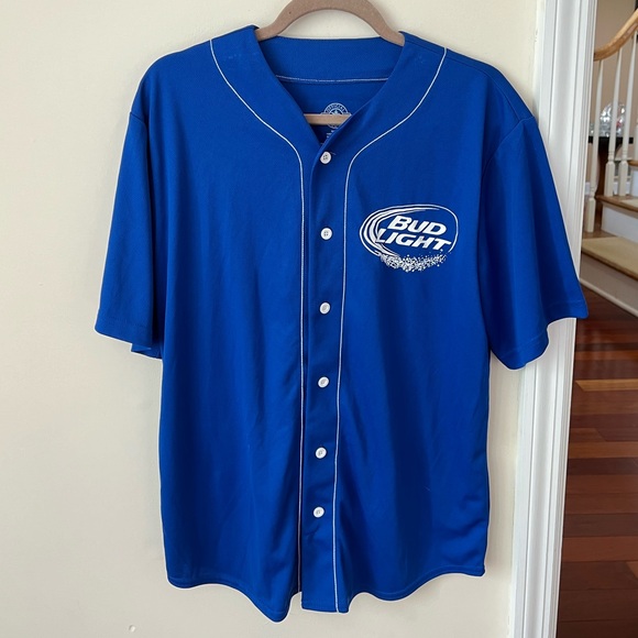 bud light | Shirts | Royal Blue Bud Light Logo Button Up Baseball ...